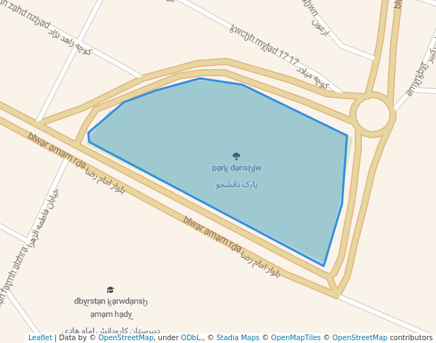 محوطه پارک بوستان in Behbahan | Map and Routes