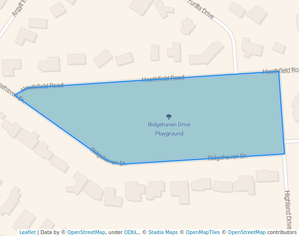 Ridgehaven Drive Playground in Bellevue Heights | Map and Routes
