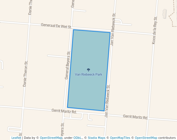 Van Riebeeck Park in Pretoria | Map and Routes