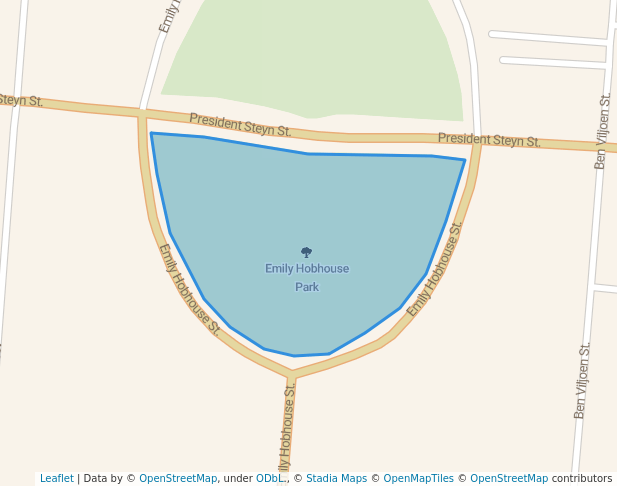 Emily Hobhouse Park in Pretoria | Map and Routes