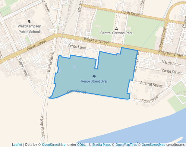 Verge Street Oval in Kempsey | Map and Routes
