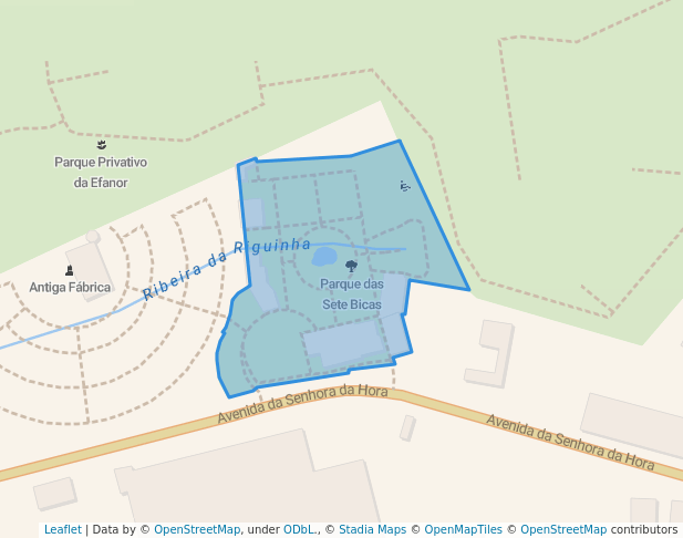 Parque das Sete Bicas in Senhora da Hora | Map and Routes