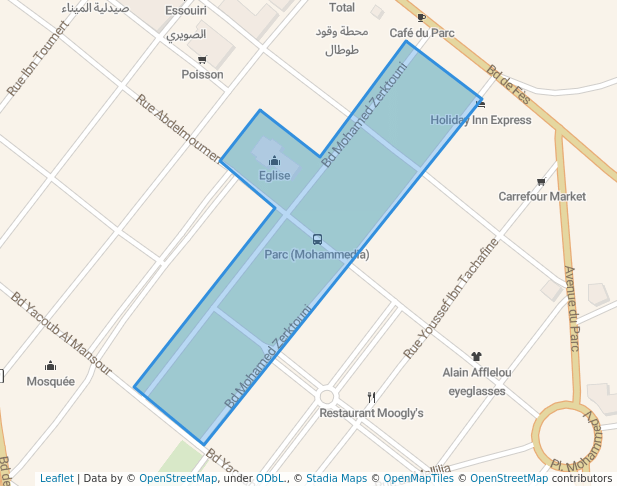 Parc Des Villes Jumelées in Mohammédia | Map and Routes