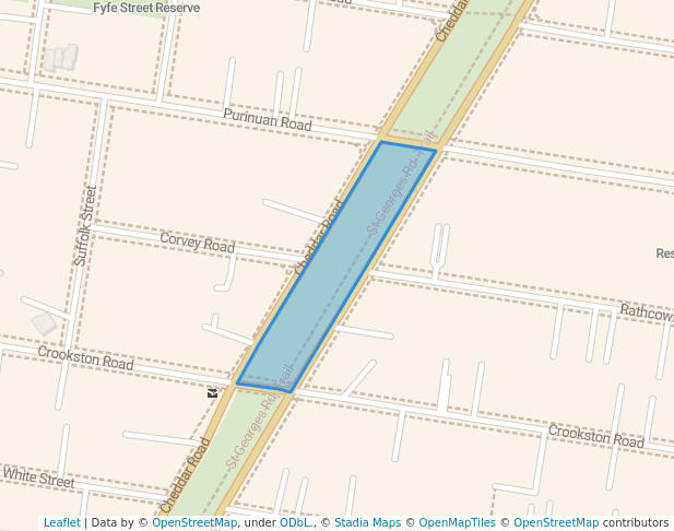 Cheddar Road East Linear Reserve in Reservoir | Map and Routes