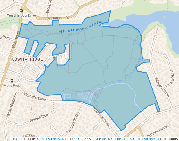Moire Park in Auckland | Map and Routes