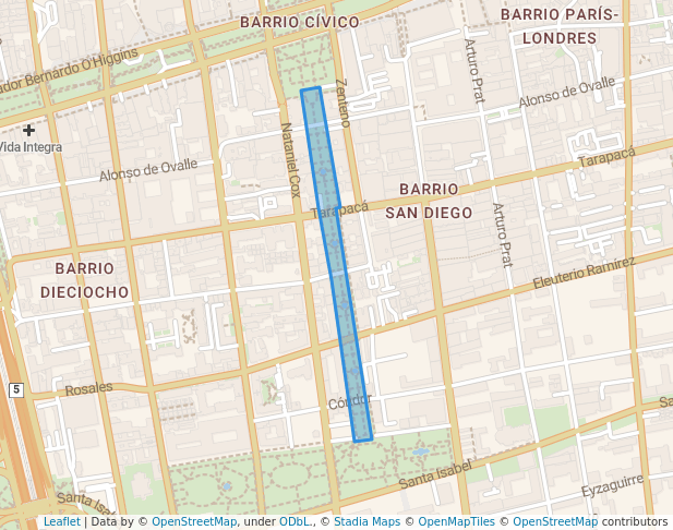 Paseo Bulnes in Santiago | Map and Routes