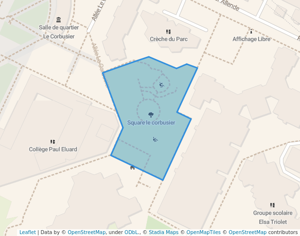Square le corbusier in Nanterre | Map and Routes