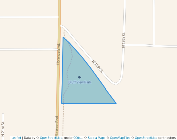 Bluff View Park in Omaha | Map and Routes