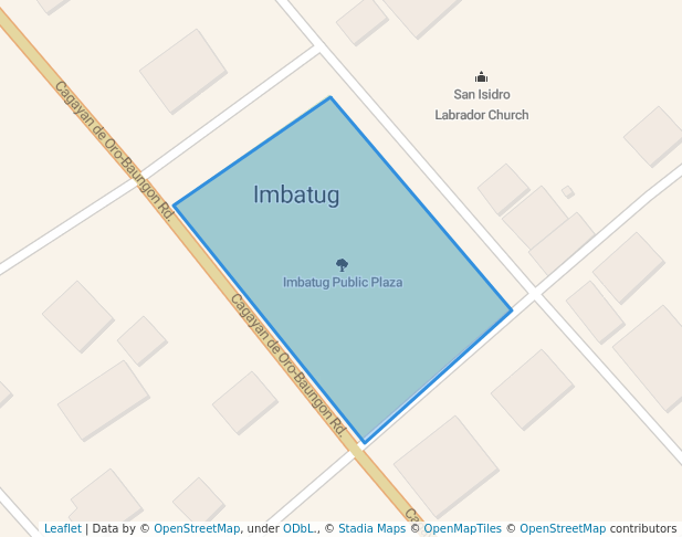 Imbatug Public Plaza in Baungon | Map and Routes