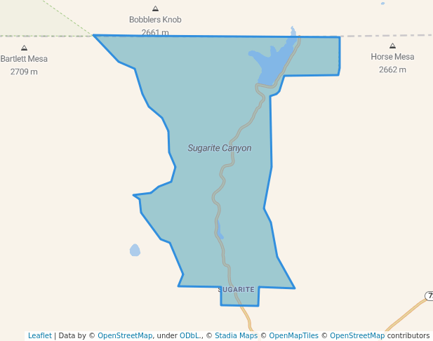 Sugarite Canyon in Raton | Map and Routes