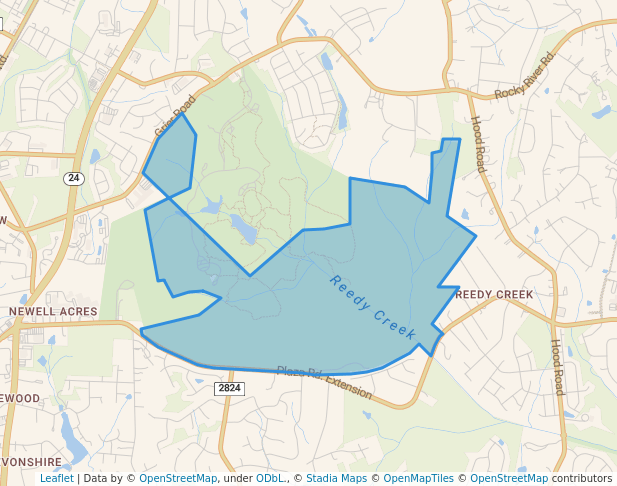Reedy Creek Nature Preserve in Charlotte | Map and Routes