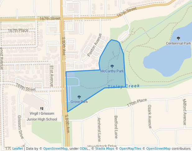 McCarthy Park in Tinley Park | Map and Routes
