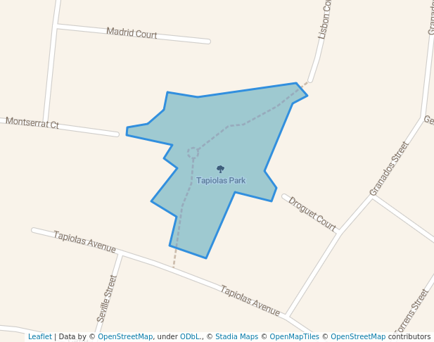 Tapiolas Park in Kirwan | Map and Routes