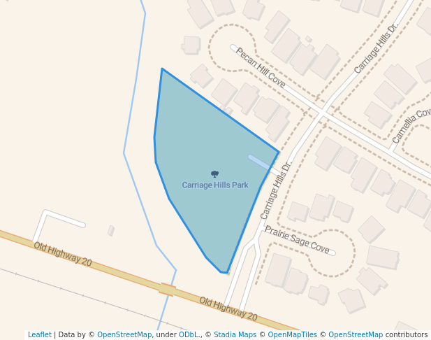 Carriage Hills Park in Manor | Map and Routes