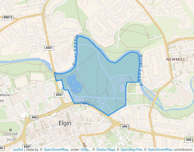 Cooper Park in Elgin | Map and Routes