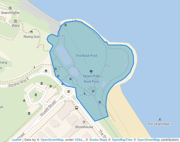 Strand Park Rock Pool in North Ward | Map and Routes