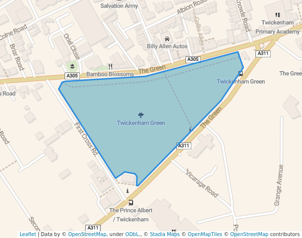 Twickenham Green in Twickenham | Map and Routes