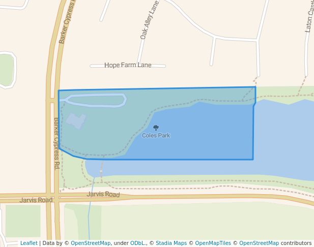 Coles Park in Cypress | Map and Routes