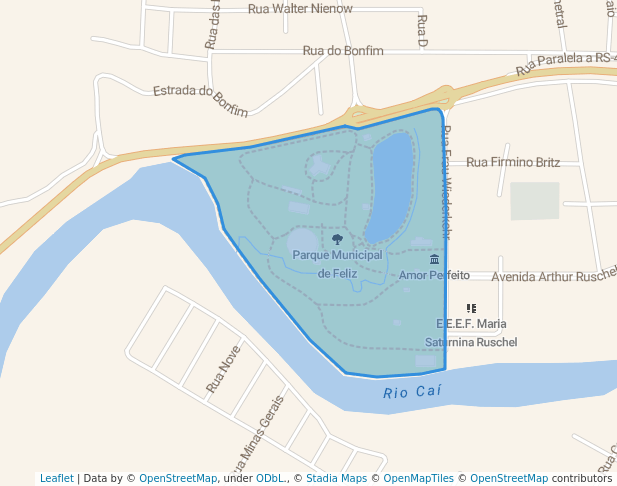 Parque Municipal de Feliz in Feliz | Map and Routes