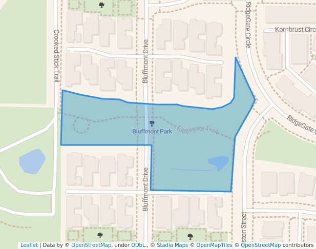 Bluffmont Park in Lone Tree | Map and Routes