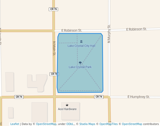 Lake Crystal Park in Lake Crystal | Map and Routes