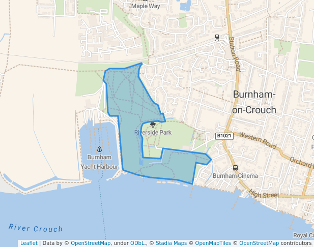Riverside Park in Burnham-on-Crouch | Map and Routes