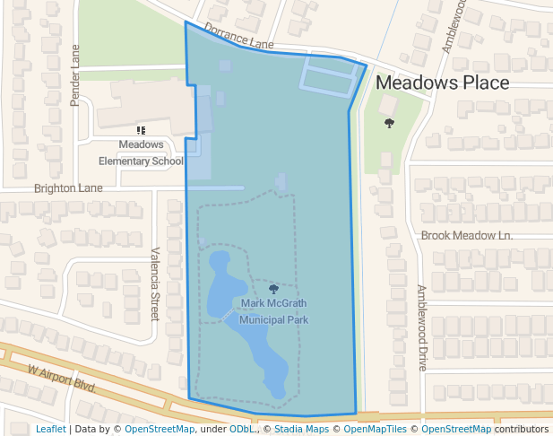 Mark McGrath Municipal Park in Meadows Place | Map and Routes