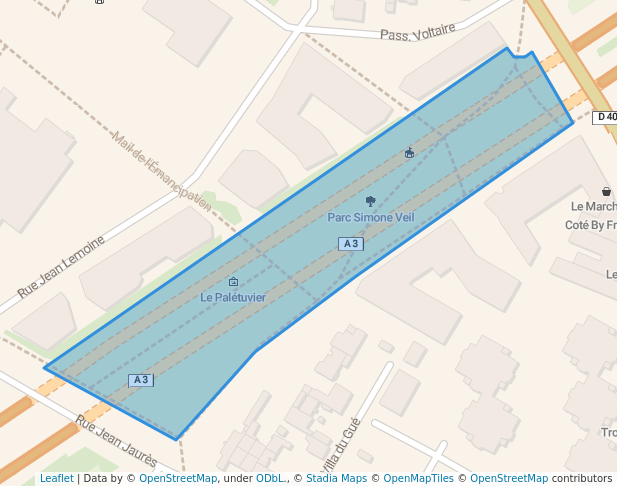 Parc Simone Veil in Romainville | Map and Routes