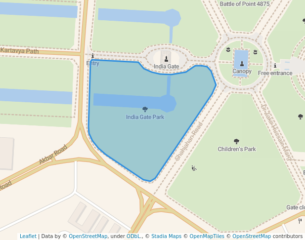 India Gate Park in New Delhi | Map and Routes
