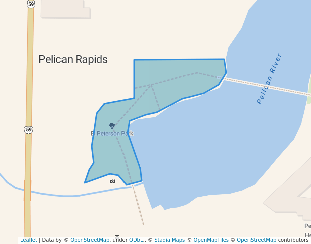 El Peterson Park in Pelican Rapids | Map and Routes