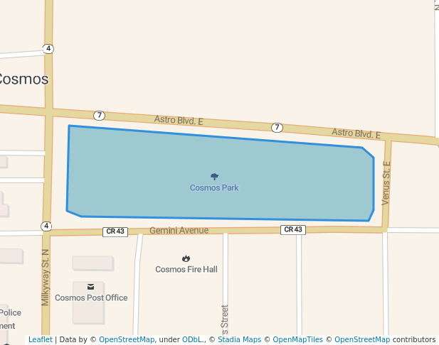 Cosmos Park in Cosmos | Map and Routes