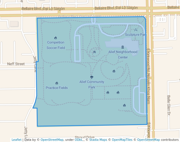 Alief Community Park in Houston | Map and Routes