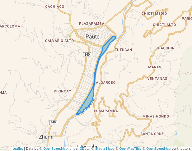 Parque Lineral Paute in Paute | Map and Routes