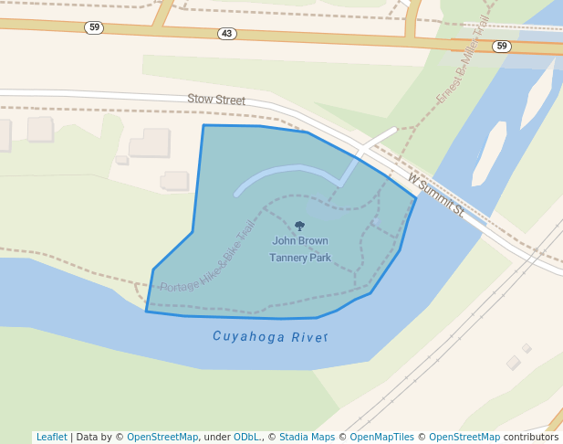 John Brown Tannery Park in Kent | Map and Routes