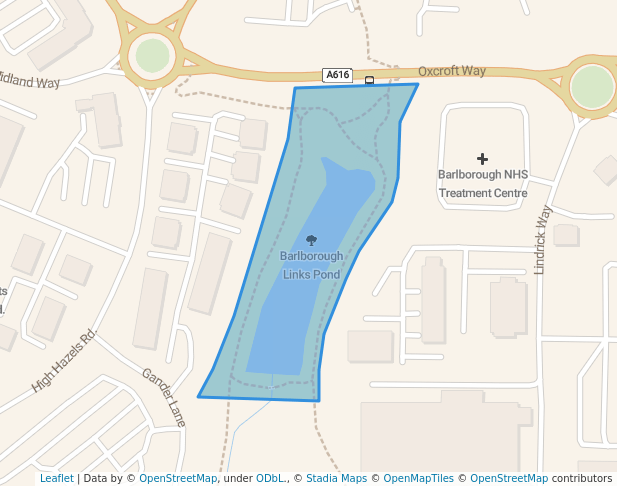 Barlborough Links Pond in Barlborough | Map and Routes