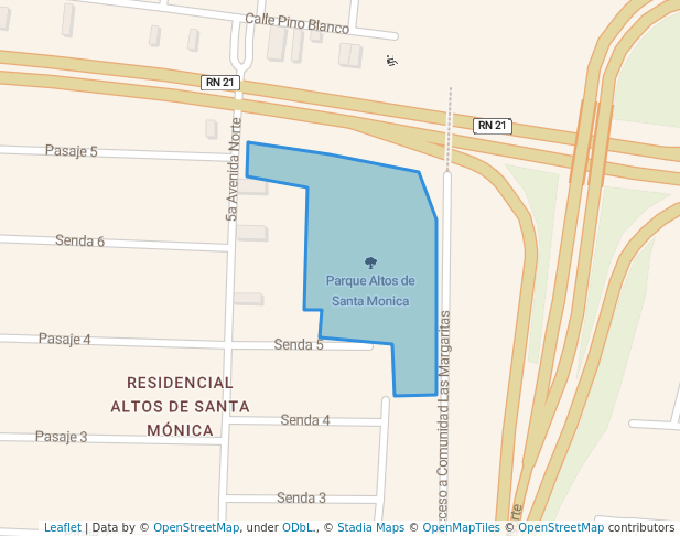 Parque Altos de Santa Monica in Santa Tecla | Map and Routes