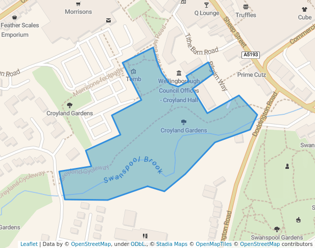 Croyland Gardens in Wellingborough | Map and Routes