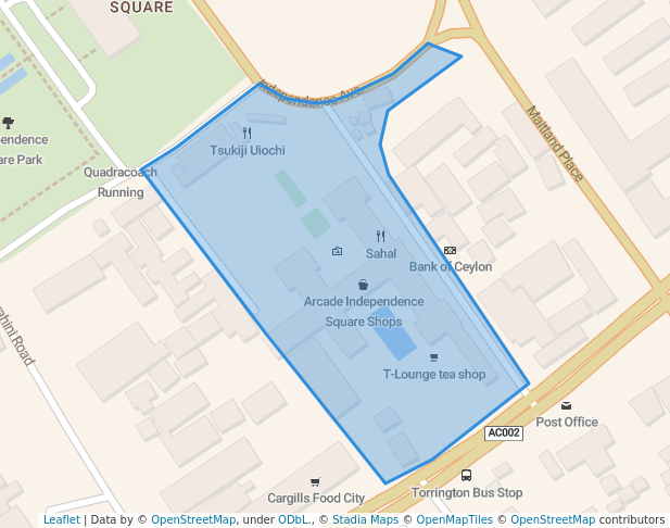 Arcade Independence Square Park in Colombo | Map and Routes