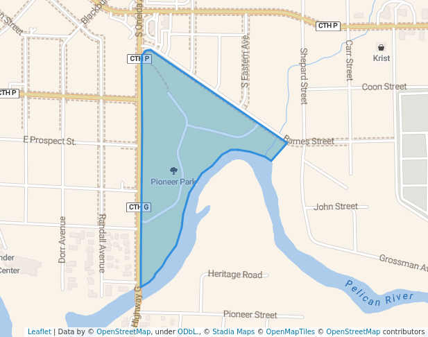 Pioneer Park in Rhinelander | Map and Routes