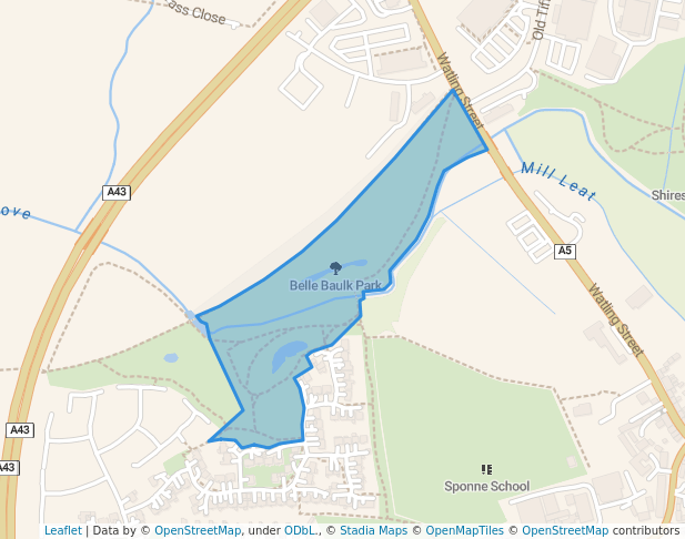 Belle Baulk Park in Towcester | Map and Routes