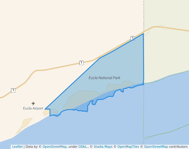 Eucla National Park in Eucla | Map and Routes