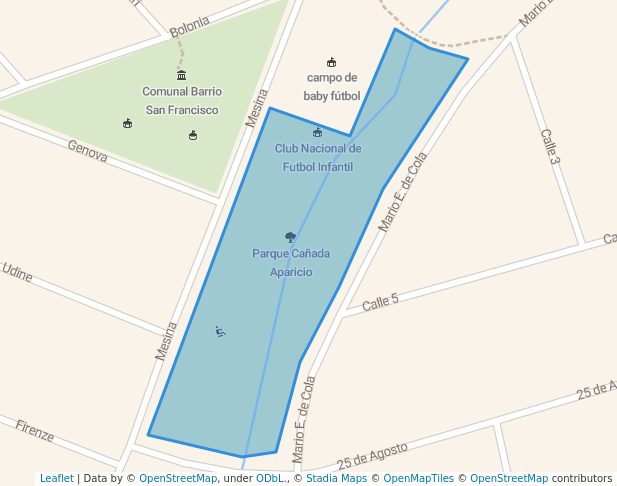 Parque Cañada Aparicio in Maldonado | Map and Routes