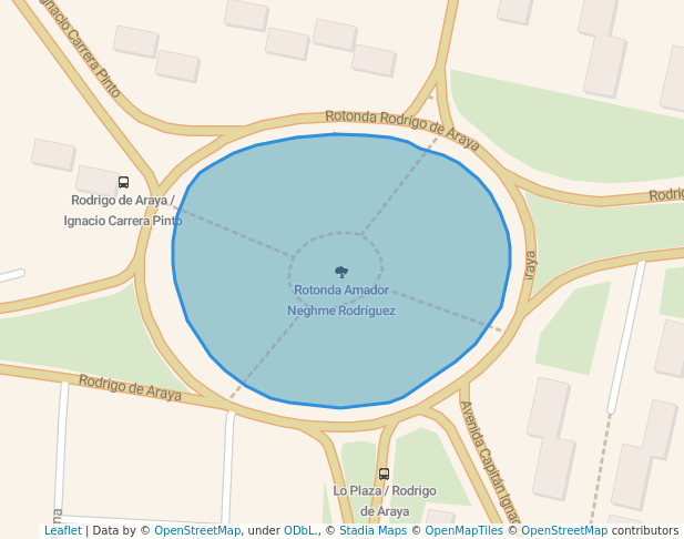 Rotonda Amador Neghme Rodríguez in Ñuñoa | Map and Routes