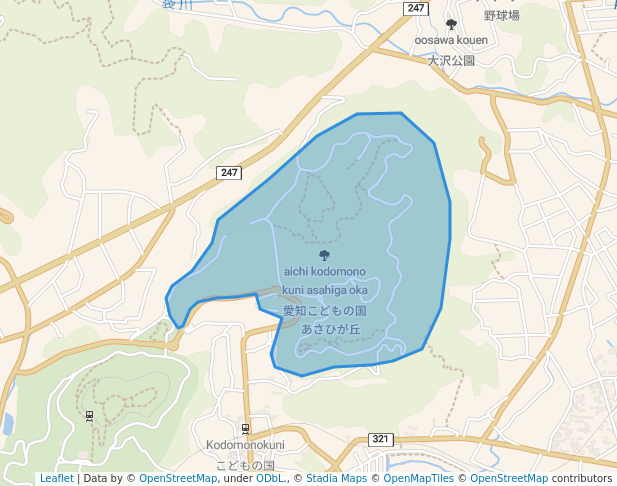 愛知こどもの国 あさひが丘 in Nishio | Map and Routes