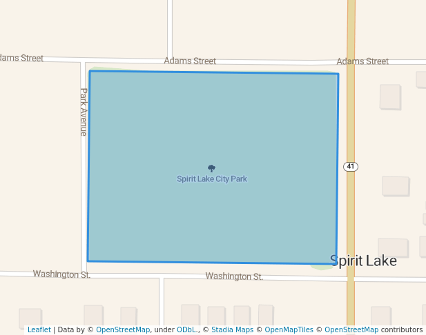 Spirit Lake City Park in Spirit Lake | Map and Routes
