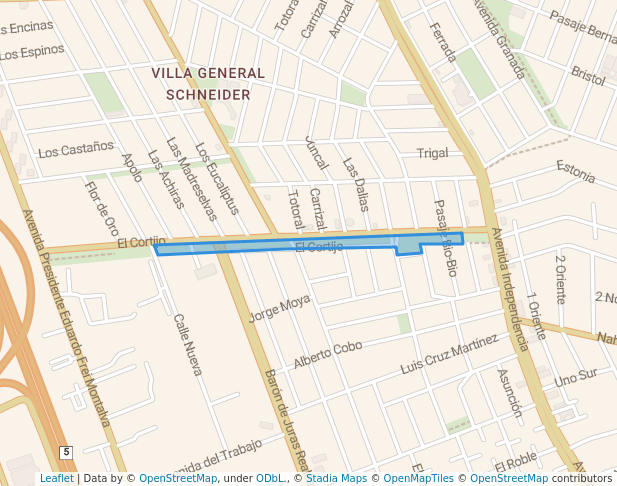 Plaza El Cortijo in Conchalí | Map and Routes