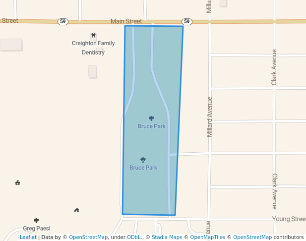Bruce Park in Creighton | Map and Routes