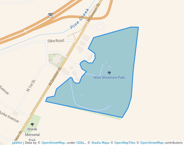 West Shoshone Park in Pinehurst | Map and Routes