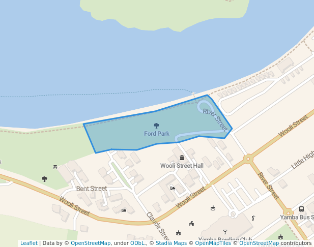 Ford Park in Yamba | Map and Routes