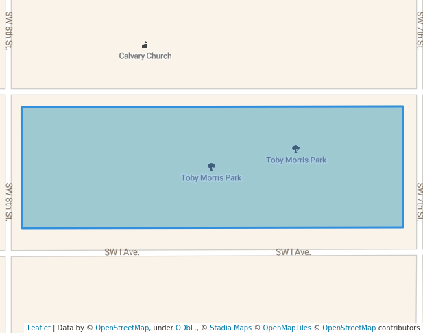 Toby Morris Park in Lawton | Map and Routes